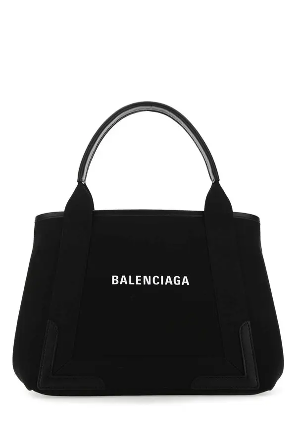 Balenciaga Canvas Small Cabas Navy Handbag - Black