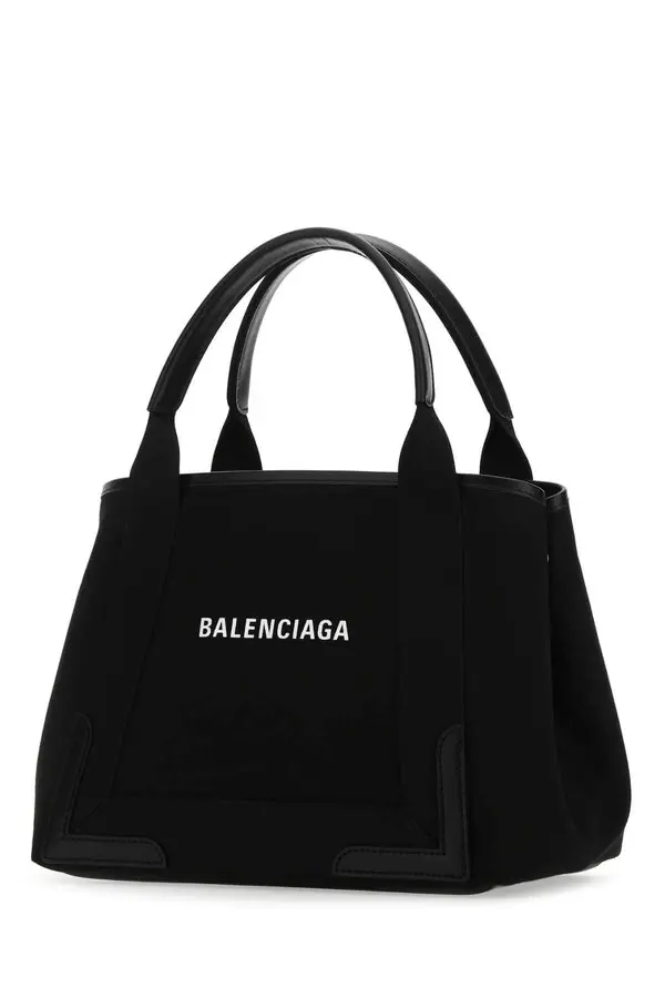 Balenciaga Canvas Small Cabas Navy Handbag - Black