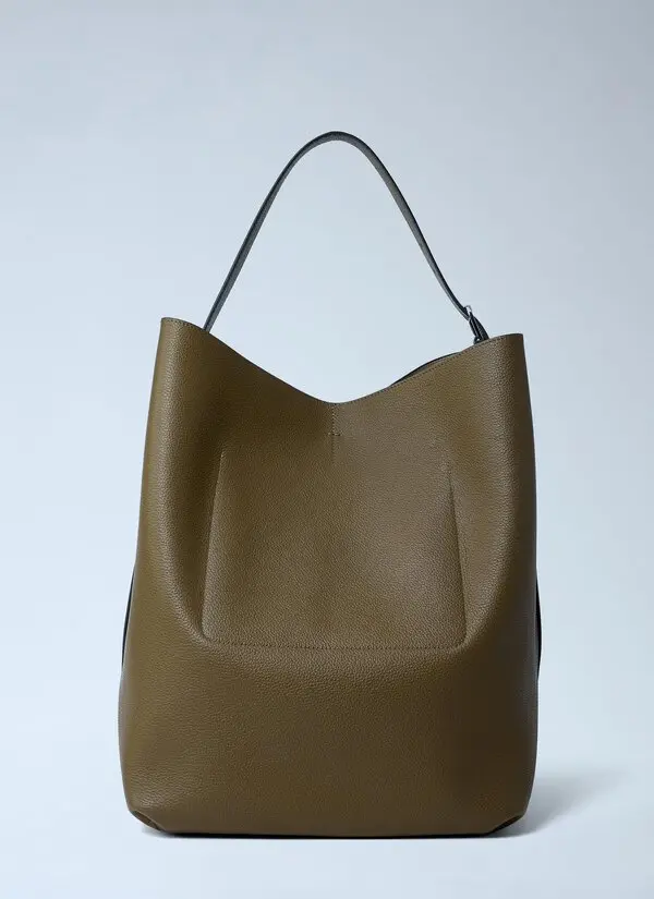 TOTEME Leather Belted Tote Bag - Cream