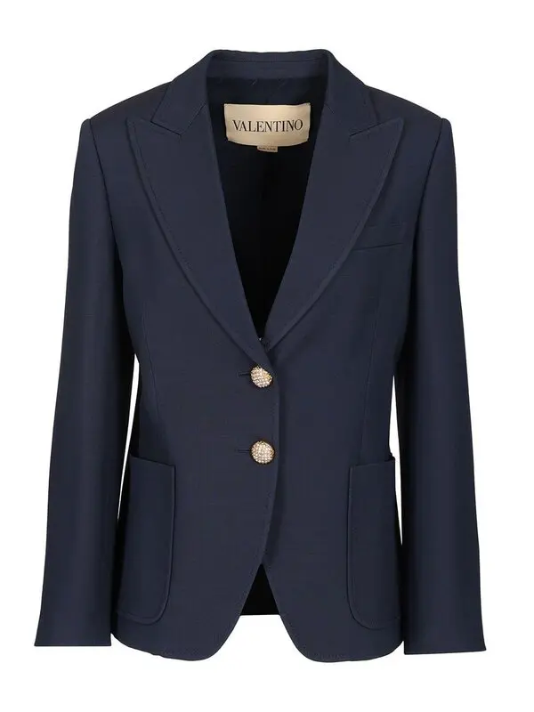 Valentino Garavani Crepe Couture Blazer - Blue