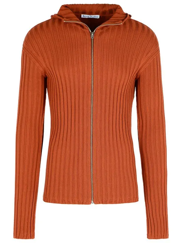 Acne Studios Cotton Zip Up Sweatshirt - Red