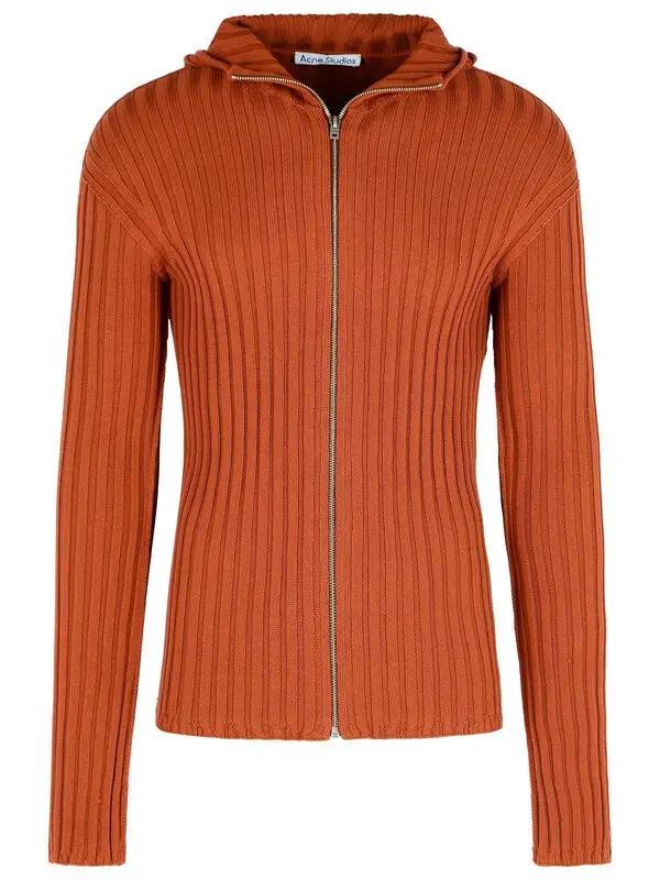 Acne Studios Cotton Zip Up Sweatshirt - Red