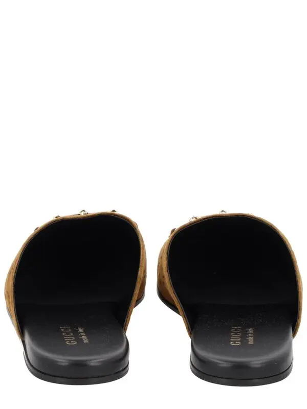 Gucci Suede Horsebit Mules - Brown