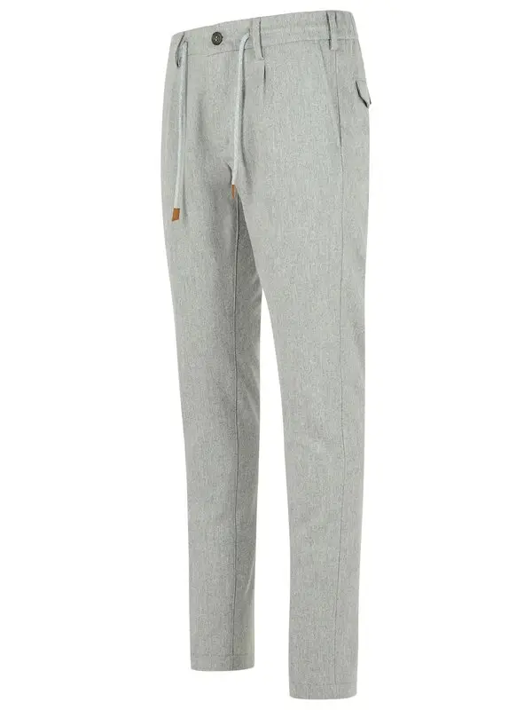 Eleventy Light Grey Wool Blend Trousers - Gray