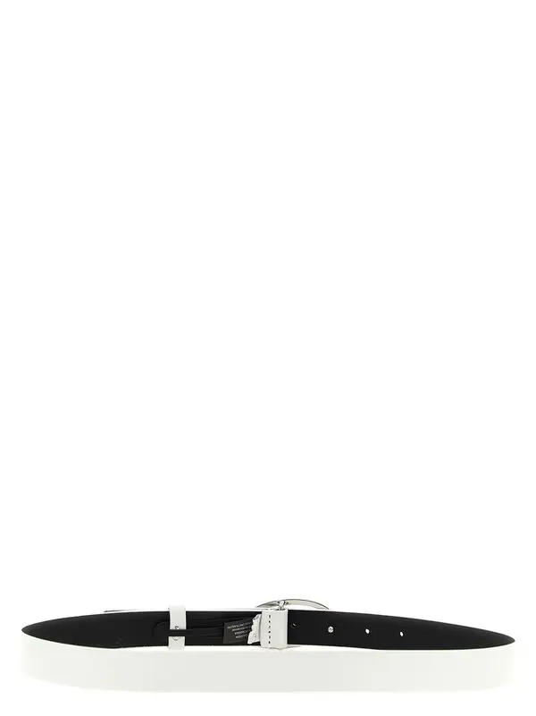 DIESEL® B-1dr Smooth Leather Belt - White