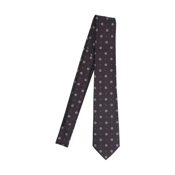 Saint Laurent Silk Jacquard Tie - Red