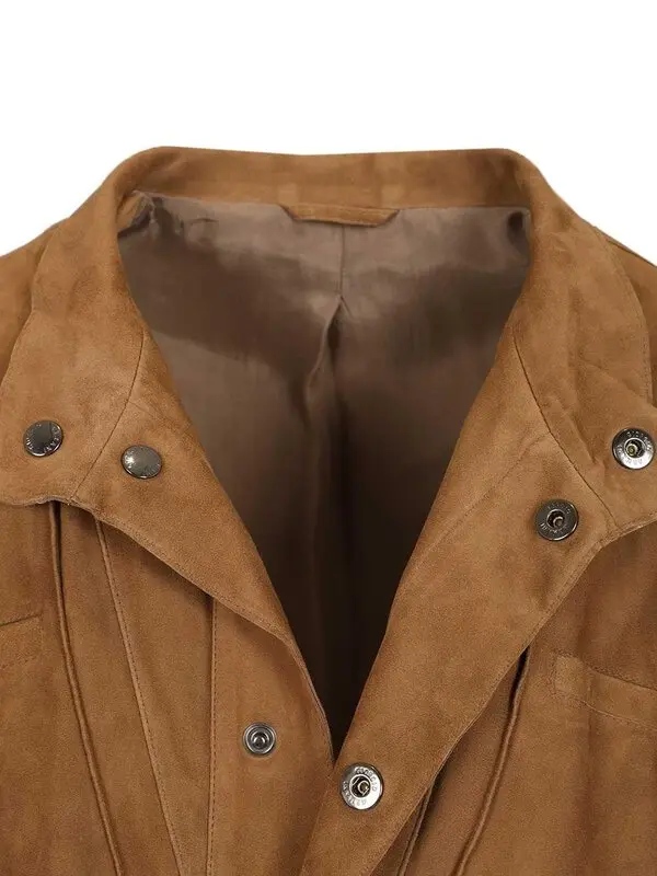 Giorgio Armani Suede Lambskin Jacket - Cream