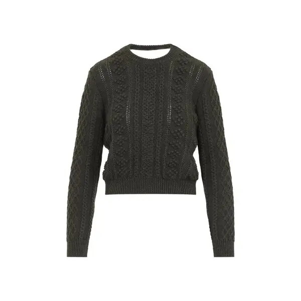 JIL SANDER Cable-knit Sweater - Green