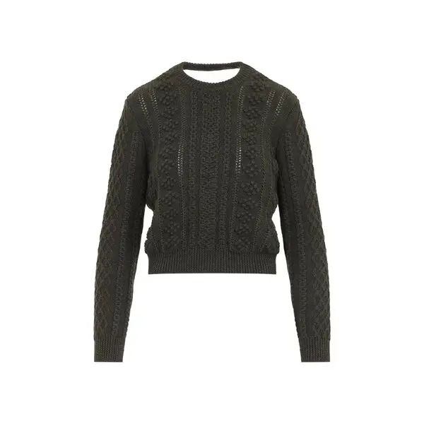JIL SANDER Virgin Wool Cable-knit Sweater - Green