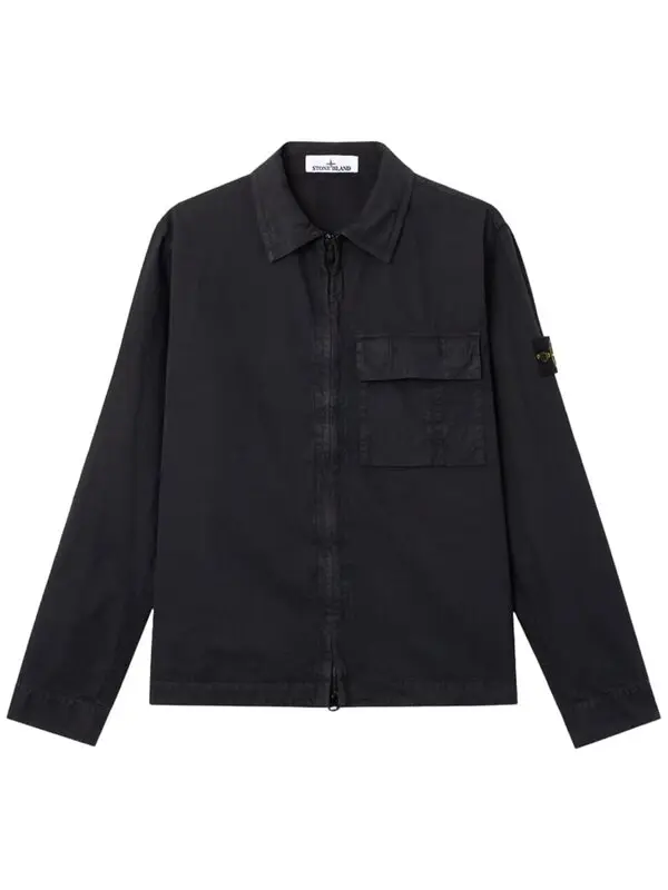 Stone Island Cotton Overshirt - Black
