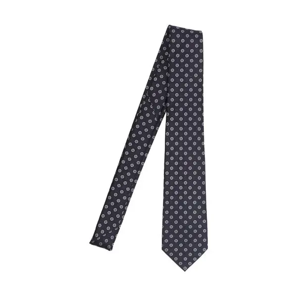 Saint Laurent Jacquard Silk Tie - Blue