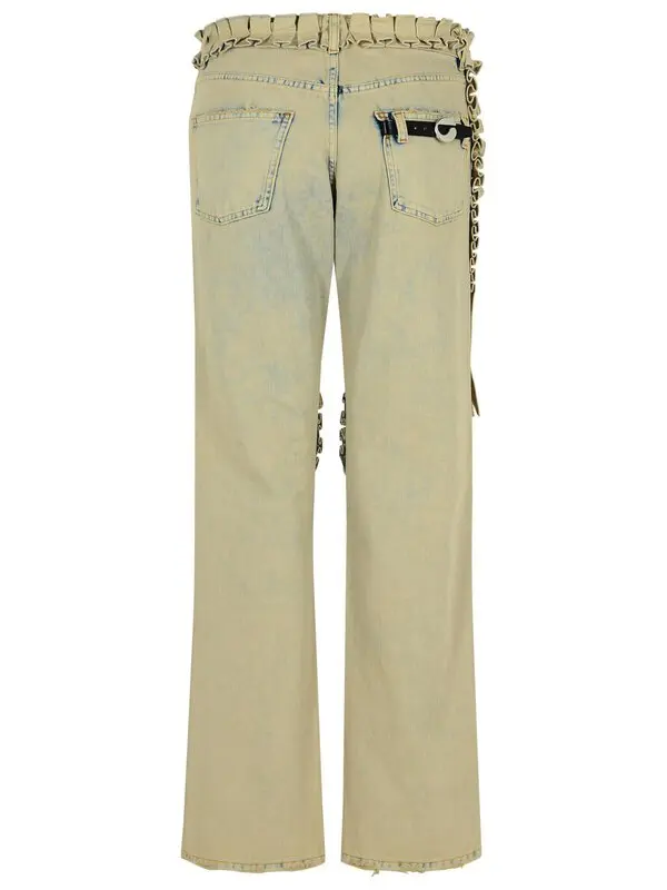 Coperni Ruffled' Grey Cotton Jeans