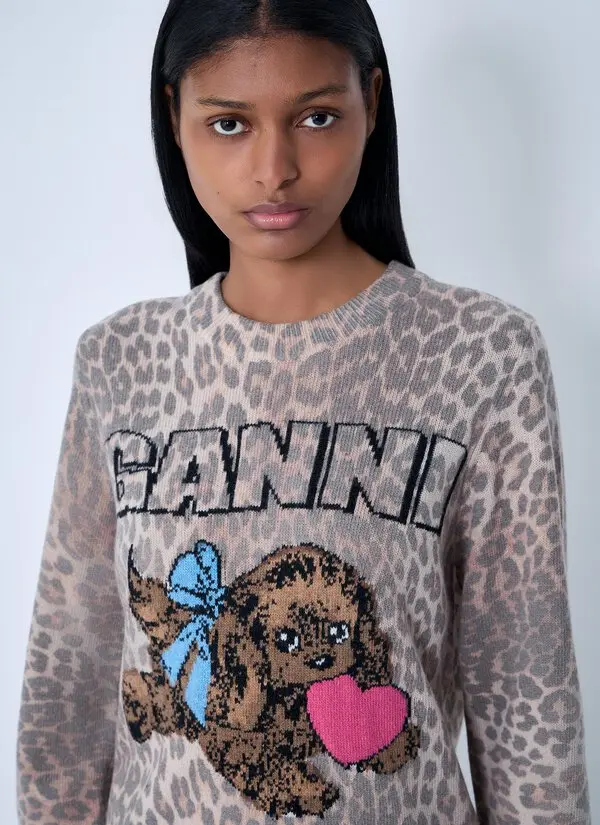 GANNI Wool-blend Jacquard Sweater