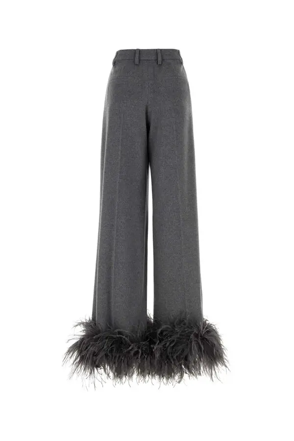 Prada Grey Cashmere Wide-leg Pant