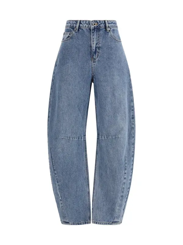 SELF-PORTRAIT Barrel Leg Jeans - Blue