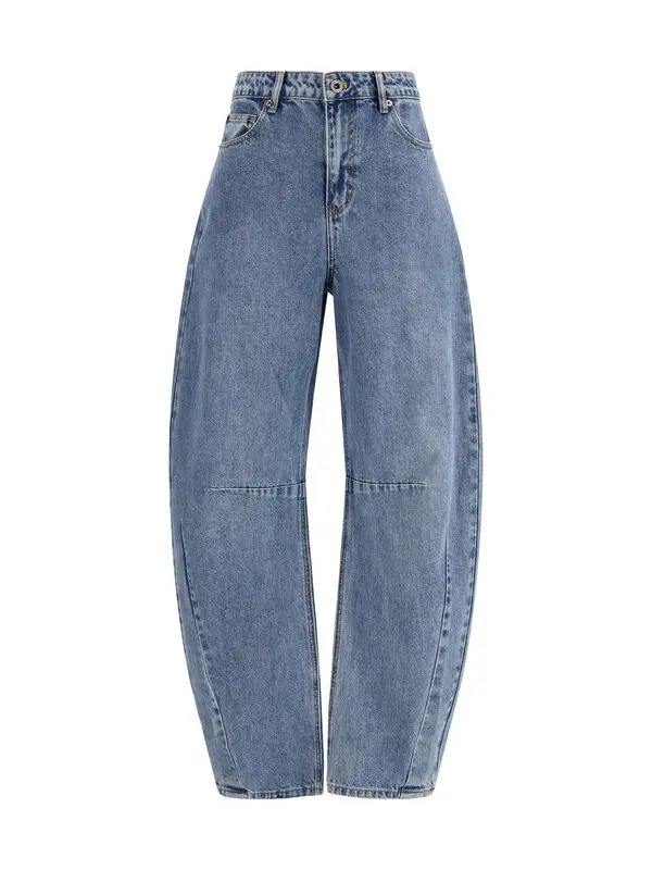 SELF-PORTRAIT Barrel Leg Jeans - Blue