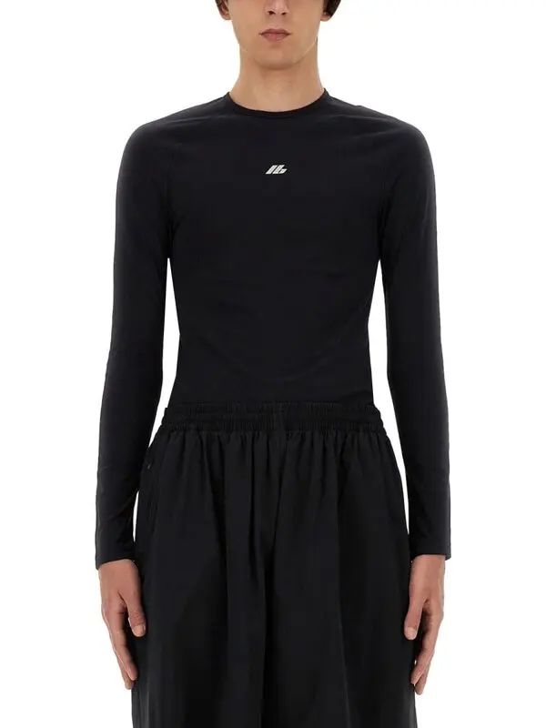 Balenciaga Tops With Logo - Black
