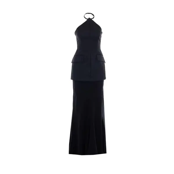 Sportmax Pinne Double Material Dress - Black
