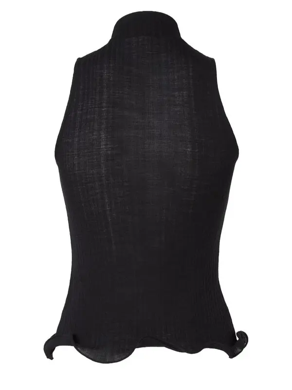 Fendi Logo Virgin Wool Top - Black