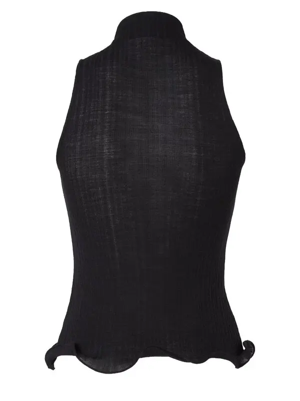 Fendi Logo Virgin Wool Top - Black