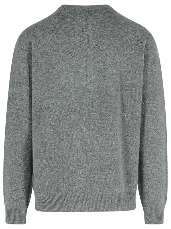 JIL SANDER Grey Virgin Wool Blend Sweater - Gray