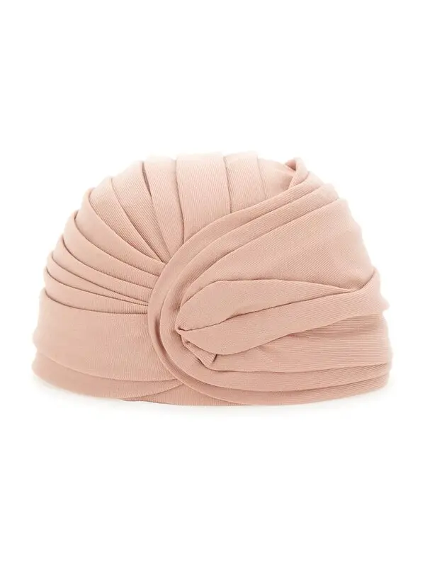 Valentino Garavani Pink Headdress Hat With Asymmetrical Design In Pink Virgin Wool - Multicolor