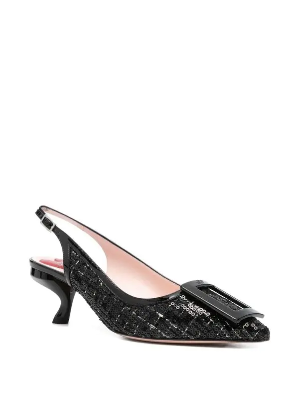 ROGER VIVIER Tweed Slingback Pumps
