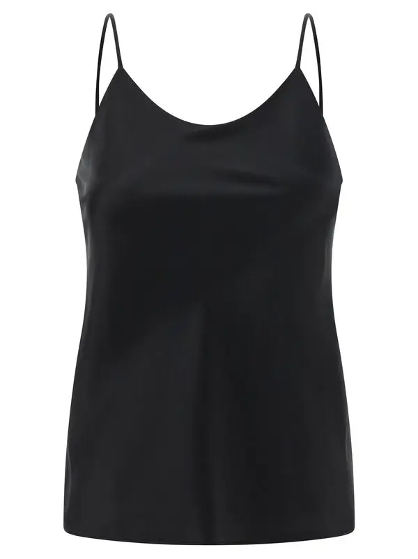 Max Mara Ontano Silk Satin Top - Black