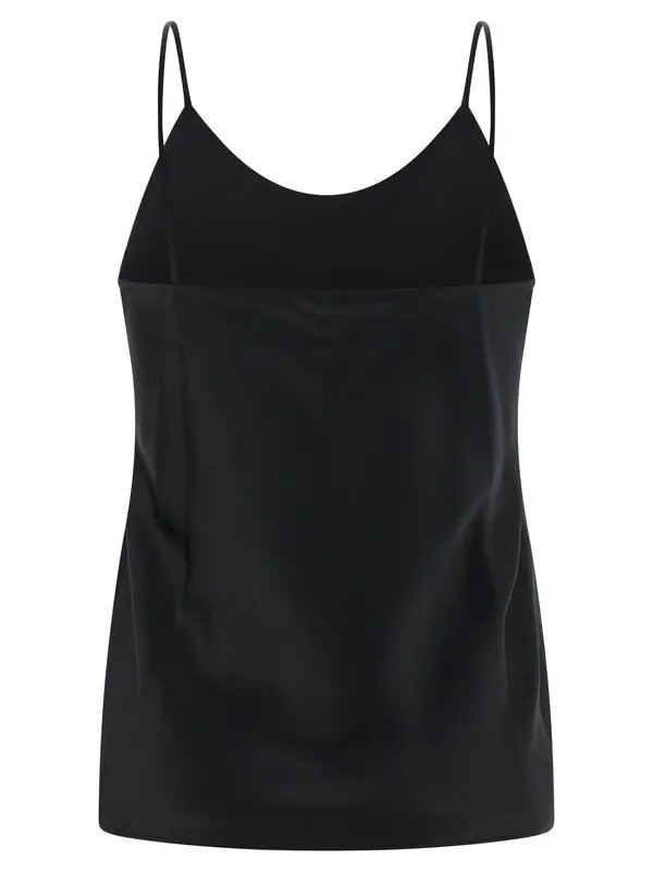 Max Mara Ontano Silk Satin Top - Black
