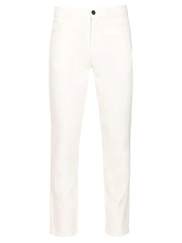 Zegna Roccia Linen And Cotton Trousers - White