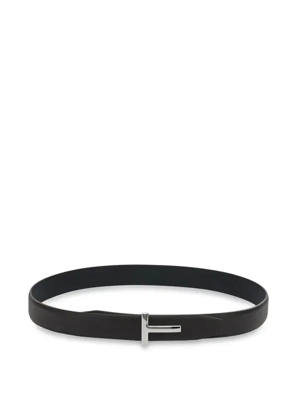 TOM FORD T-buckle Two-tone Grained Leather Belt - Brown
