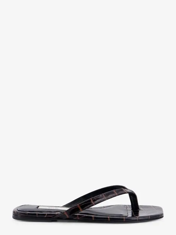 TOTEME Croco-embossed Leather Sandals - Brown
