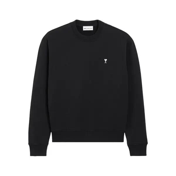 AMI Paris Embroidered Crew Neck Sweatshirt - Black