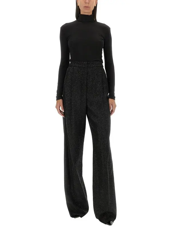 Max Mara Glitter Finish Wide Leg Trousers