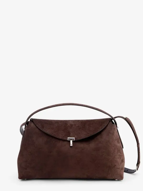 TOTEME T-lock Suede Handbag - Brown