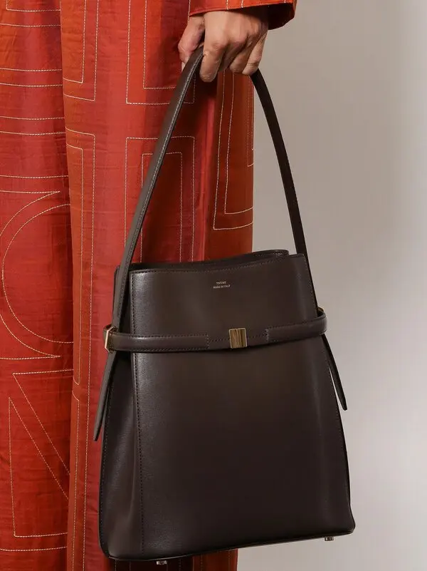 TOTEME Belted Leather Bucket Bag - Multicolor