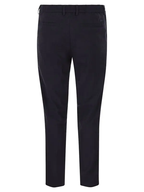 BOSS Linen Blend Chino Trousers With Drawstring In Modern Regular Fit