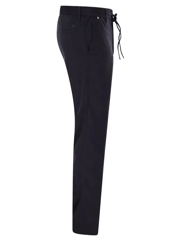 BOSS Linen Blend Chino Trousers With Drawstring In Modern Regular Fit