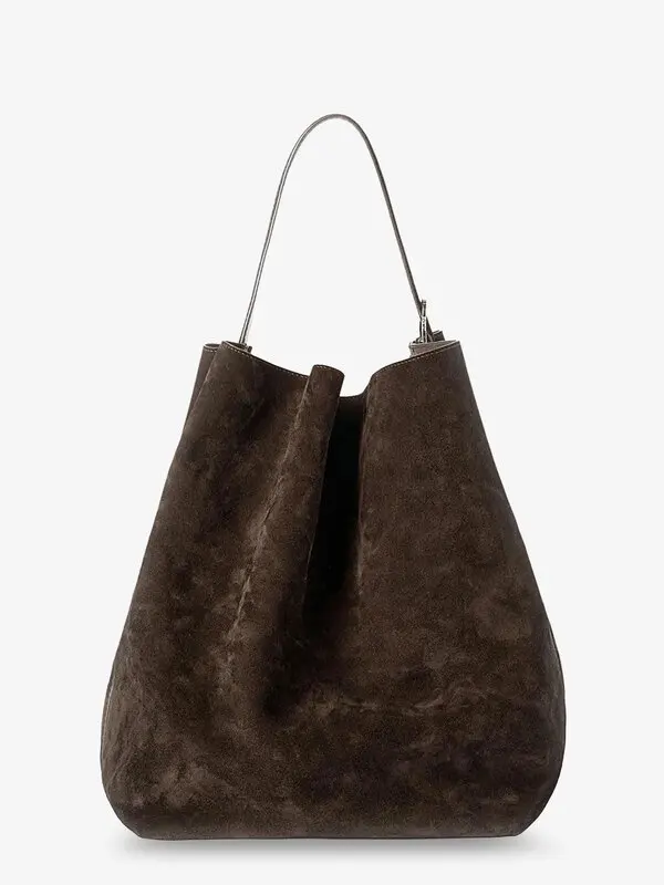 TOTEME Suede Belted Tote Shoulder Bag - Brown