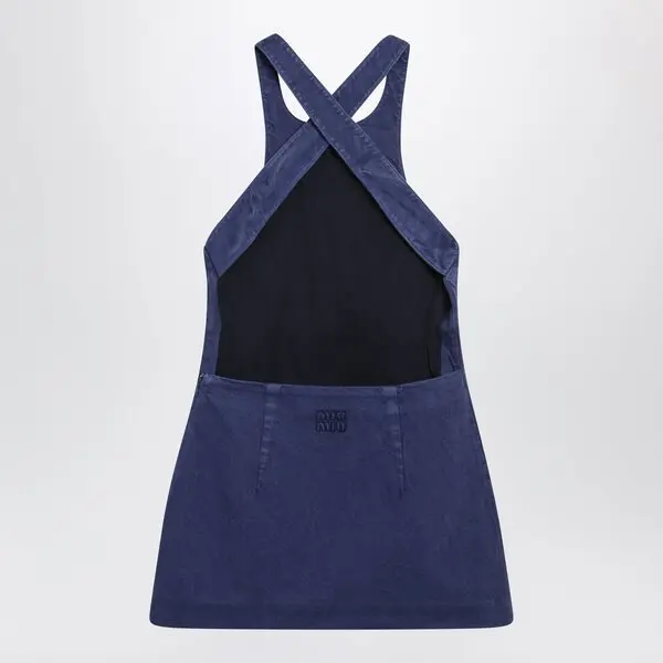 Miu Miu Short Ink-colored Gabardine Dress