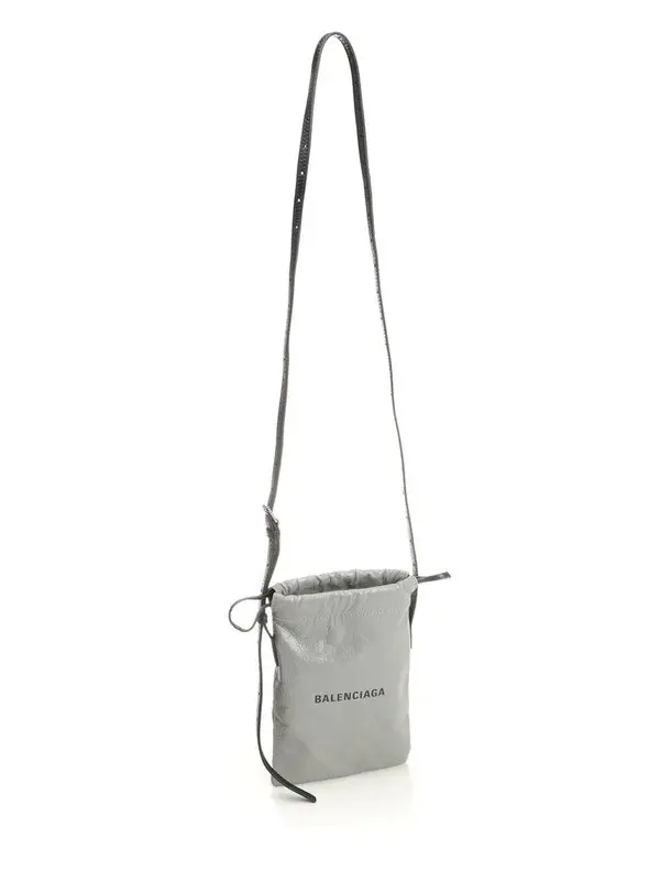 Balenciaga Lamb Skin Shopper Phone Holder - Gray