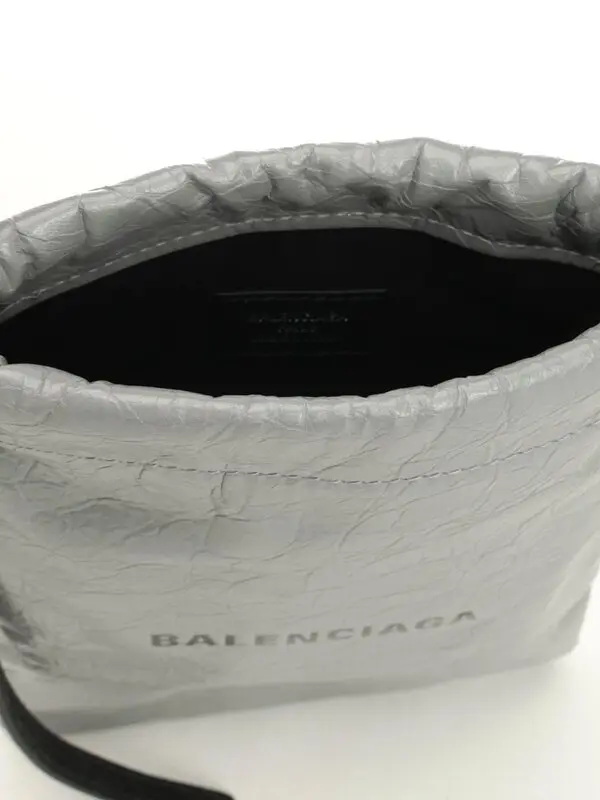 Balenciaga Lamb Skin Shopper Phone Holder - Gray