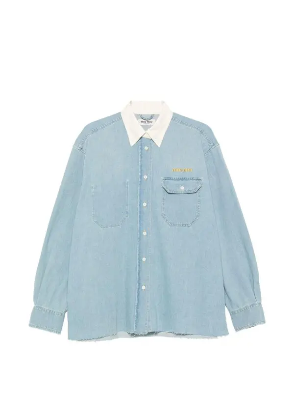 Miu Miu Cotton Denim Shirt - Multicolor