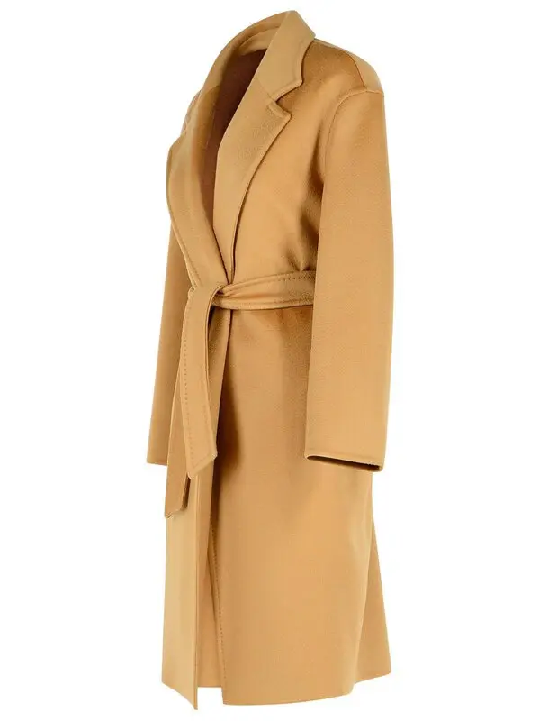 Max Mara Melinda' Beige Cashmere Coat - Cream