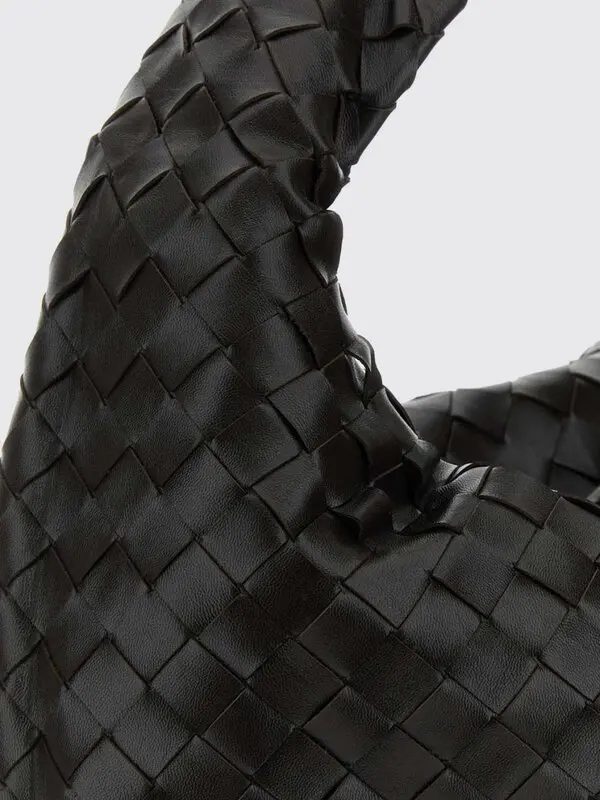 Bottega Veneta Hop Woven Calf Leather Shoulder Bag - Brown