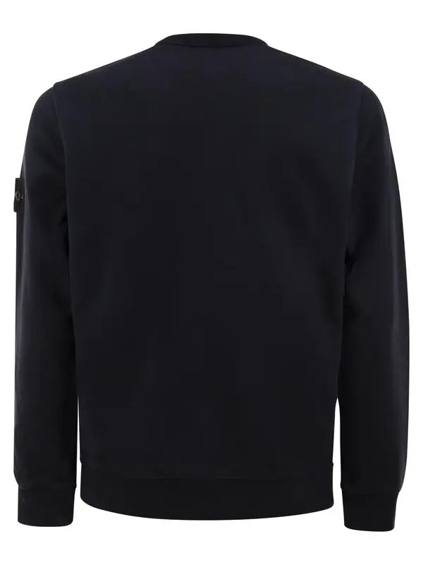 Stone Island Cotton Crew Neck Sweatshirt - Blue