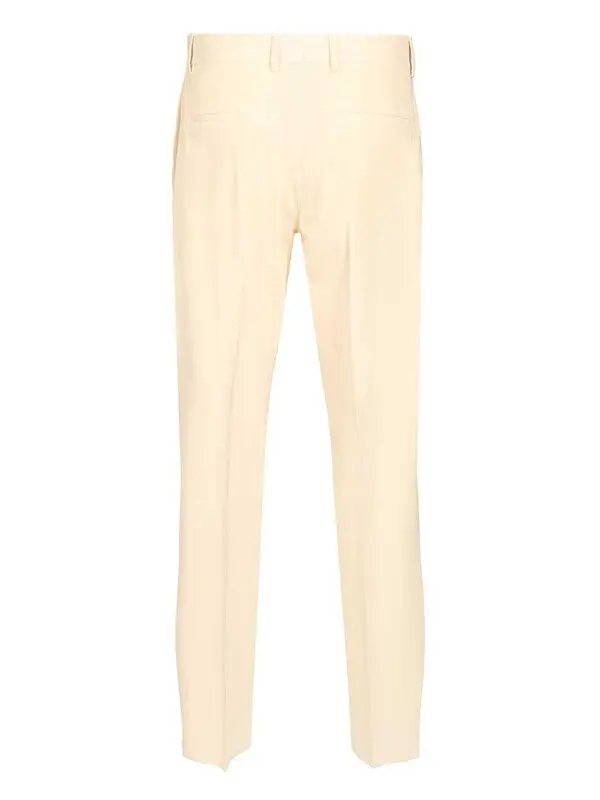 Fendi Straight Leg Gabardine Trousers - Cream