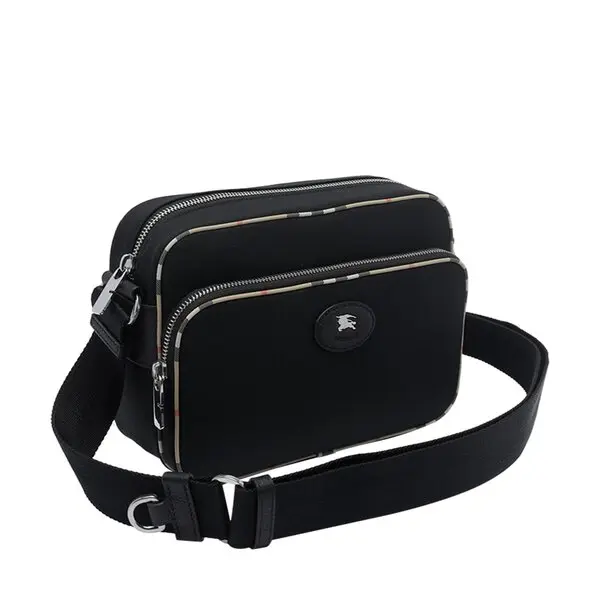 Burberry Check Trim Crossbody Bag - Black