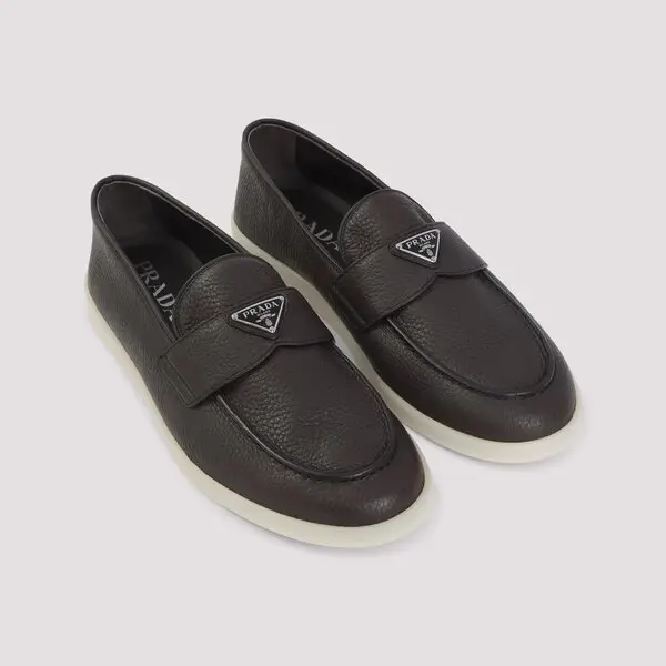 Prada Leather Loafers - Brown