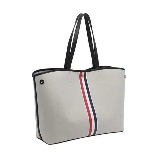 Thom Browne Rwb Stripe Tool Tote Bag - Gray
